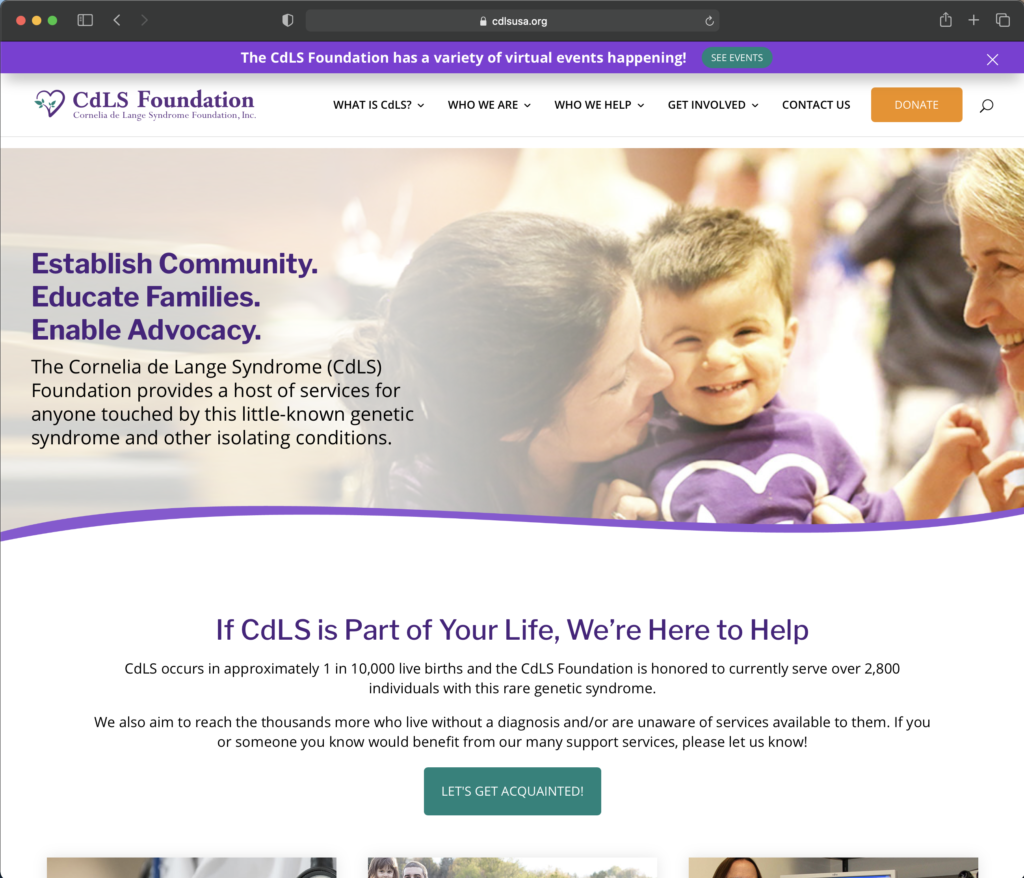 The CdLS Foundation launches its first website. | CdLS Foundation